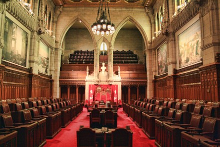 Canadian Senate Chamber Canadian Parliament Building Editorial Stock ...