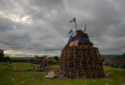 Bonfire Irish Tricolour Eu Flag Be Editorial Stock Photo - Stock Image ...