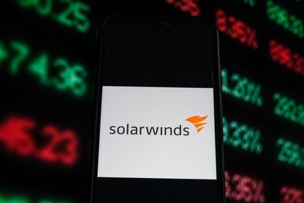 This Photo Illustration Solarwinds Logo Seen Editorial Stock Photo ...