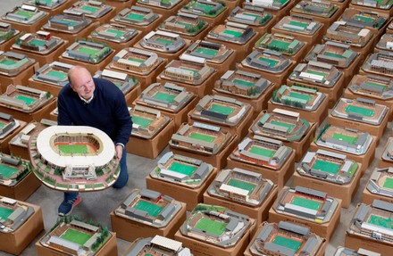 An incredible collection of model football stadiums handmade by a ...