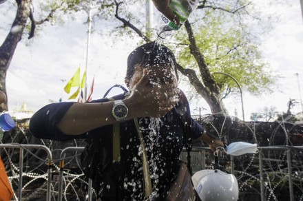 Protester Washes His Face Water Riot Editorial Stock Photo - Stock ...