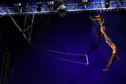 Two Trapeze Artists Inside Atayde Hermanos Editorial Stock Photo ...