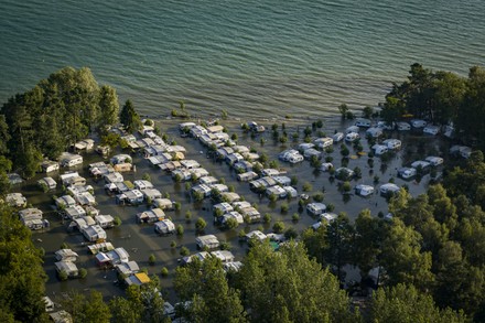 Aerial View Taken Drone Shows Tents Editorial Stock Photo - Stock Image ...