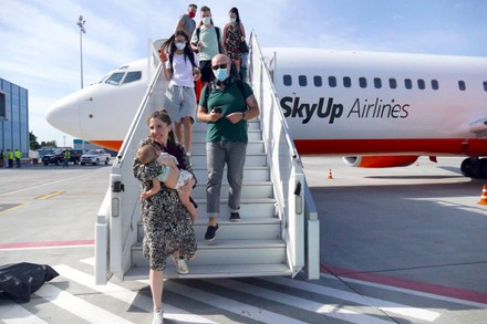Passengers Alight Plane That Landed On Editorial Stock Photo - Stock ...