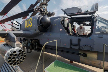 Visitors Examines Ka52k Katran Helicopter Shipbased Editorial Stock ...