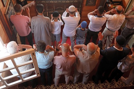 Polish Muslims Attend Morning Prayers During Editorial Stock Photo ...