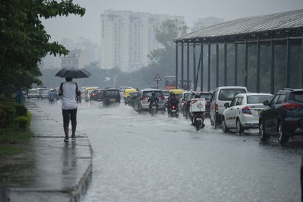 Vehicles Wade Through Waterlogged Stretch On Editorial Stock Photo - Stock Image | Shutterstock