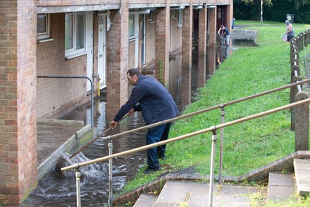 Residents Trying Clear Flood Water Outside Editorial Stock Photo ...