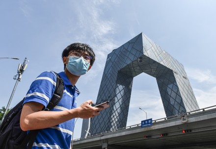Man Wearing Face Mask Walks Near Editorial Stock Photo - Stock Image ...