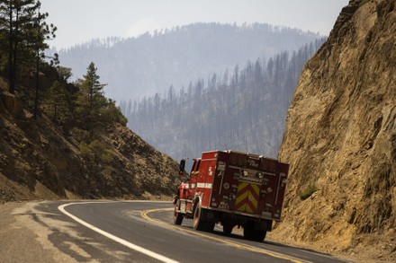 Cal Fire Engine Navigates Along Hwy Editorial Stock Photo - Stock Image ...
