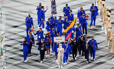 Olympic Delegation Venezuela Parade Into Olympic Editorial Stock Photo ...