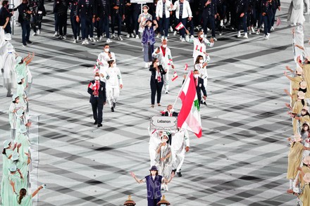 Olympic Delegation Lebanon Parade Into Olympic Editorial Stock Photo ...