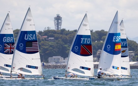 Sailors Compete During Practice Session Mens Editorial Stock Photo ...