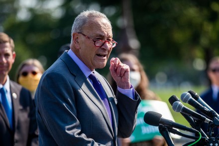 Senate Majority Leader Chuck Schumer Delivers Editorial Stock Photo ...