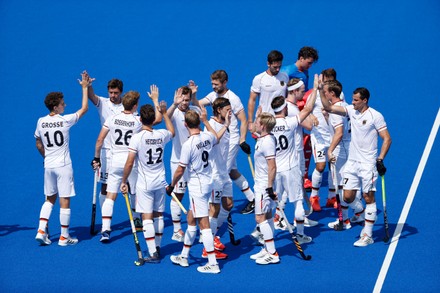 German Players Huddle During Field Hockey Editorial Stock Photo - Stock ...