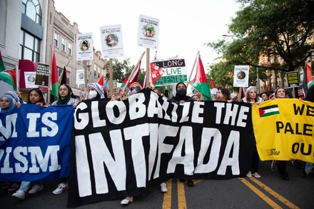 Sign Reading Globalize Intifada Seen On Editorial Stock Photo - Stock ...