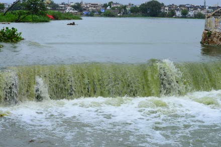 Pond Overflows Due Heavy Rain During Editorial Stock Photo - Stock ...