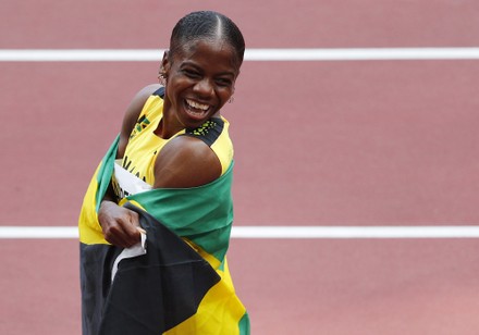 Jamaicas Megan Tapper Celebrates Winning Bronze Editorial Stock Photo ...