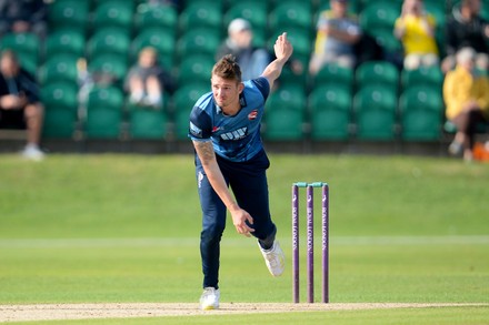 Harry Podmore Kent Bowling During Royal Editorial Stock Photo - Stock ...
