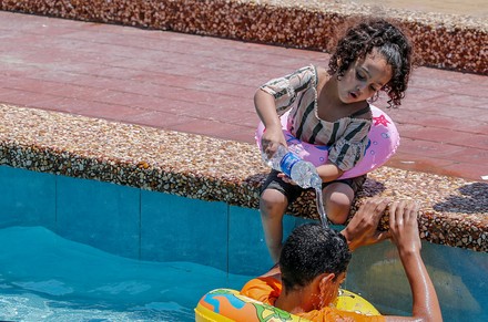 Palestinian Children Swimming Pool During Summer Editorial Stock Photo ...