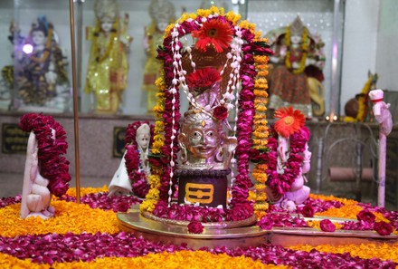 Sculpture Lord Shiva Decorated Flowers Mahadev Editorial Stock Photo ...