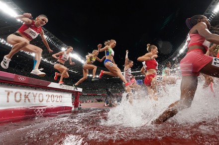 Athletes Compete Womens 3000m Steeplechase Final Editorial Stock Photo ...