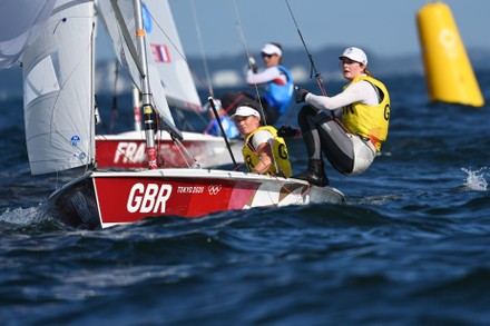 Japan Kanagawa Oly Sailing Women Two Person Dinghy 470 Medal Race - 04 ...
