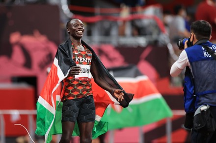 Korir Emmanuel Kipkurui Ken Celebrates Winning Editorial Stock Photo ...