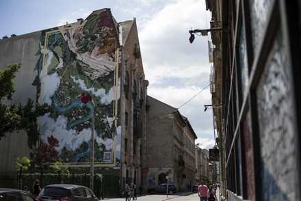 Huge Mural Covers Side Building Budapests Editorial Stock Photo - Stock ...