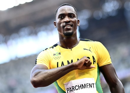 Hansle Parchment Jamaica Celebrates After Winning Editorial Stock Photo ...