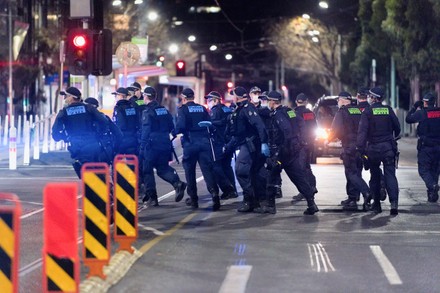 Riot Police Run Intercept Crowd During Editorial Stock Photo - Stock ...