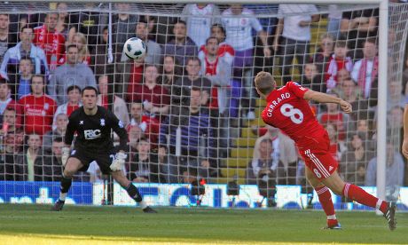 Steven Gerrard Liverpool Fires Shot Goal Editorial Stock Photo - Stock ...