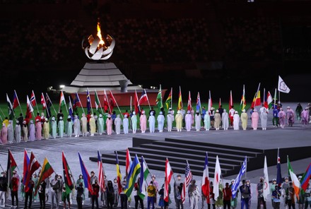 Flag Bearers Parade Into Olympic Stadium Editorial Stock Photo - Stock ...
