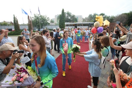 Ukrainian artistic swimming team in Kharkiv, Ukraine - 11 Aug 2021 ...