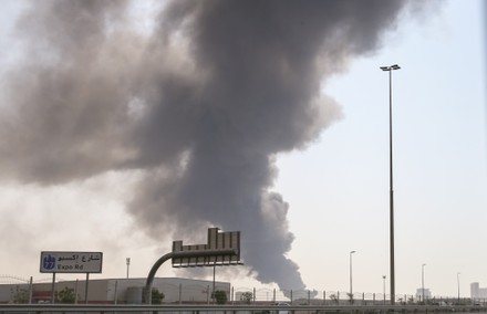 Heavy Smoke Rises Sky Jebel Ali Editorial Stock Photo - Stock Image ...