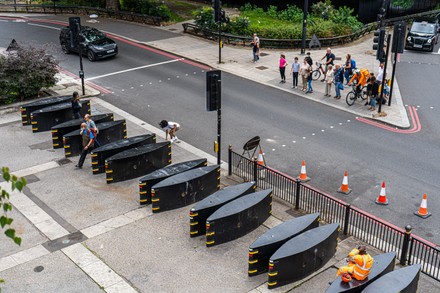 View Atop Looking Towards Security Barriers Editorial Stock Photo ...