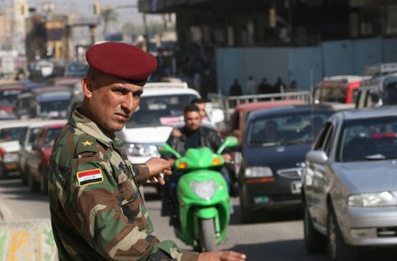 Iraqi Soldiers Check Identification Papers Weapons Editorial Stock ...