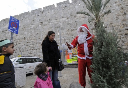 Israeli Arab Issa Kassissieh Dressed Santa Editorial Stock Photo ...