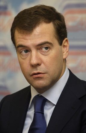 Russian President Dmitry Medvedev Speaks Staff Editorial Stock Photo ...