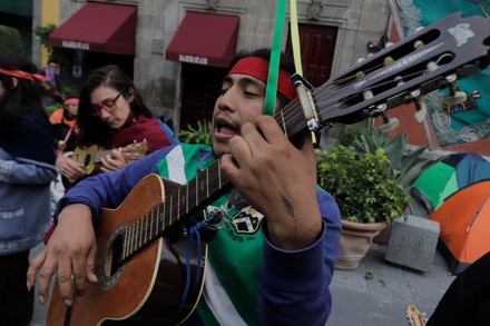Prehispanic Musician Plays Guitar During Ritual Editorial Stock Photo ...