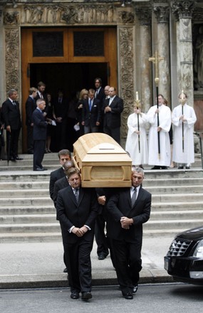 Pallbearers Carry Casket Celebrated Cbs Newsman Editorial Stock Photo ...