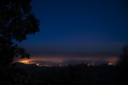 Smoke Columns Seen Rising Long Exposure Editorial Stock Photo - Stock ...