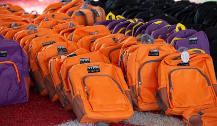 Volunteers Load Bags Backpacks School Supplies Editorial Stock Photo ...