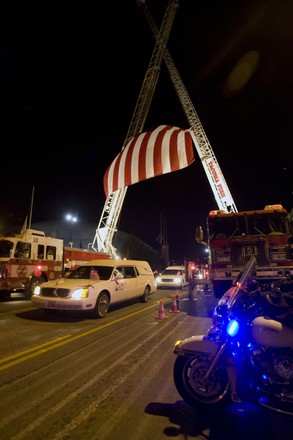 Hearses Carrying Caskets Lakewood Police Department Editorial Stock ...