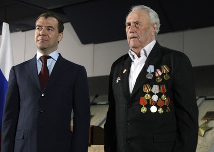 Russian President Dmitry Medvedev L Poses Editorial Stock Photo - Stock ...