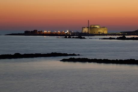 Cyprus Paphos Castle Sunset Paphos South Editorial Stock Photo - Stock ...