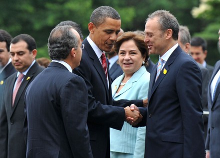Us President Barack Obama C Greets Editorial Stock Photo - Stock Image ...