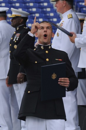 Marine Celebrates After Receiving His Diploma Editorial Stock Photo ...