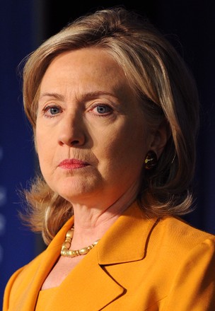 Secretary State Hillary Clinton Delivers Remarks Editorial Stock Photo ...