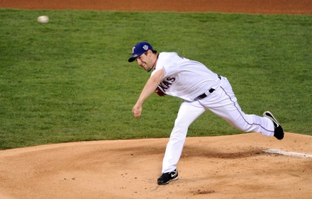 Texas Rangers Pitcher Cliff Lee Pitches Editorial Stock Photo - Stock ...